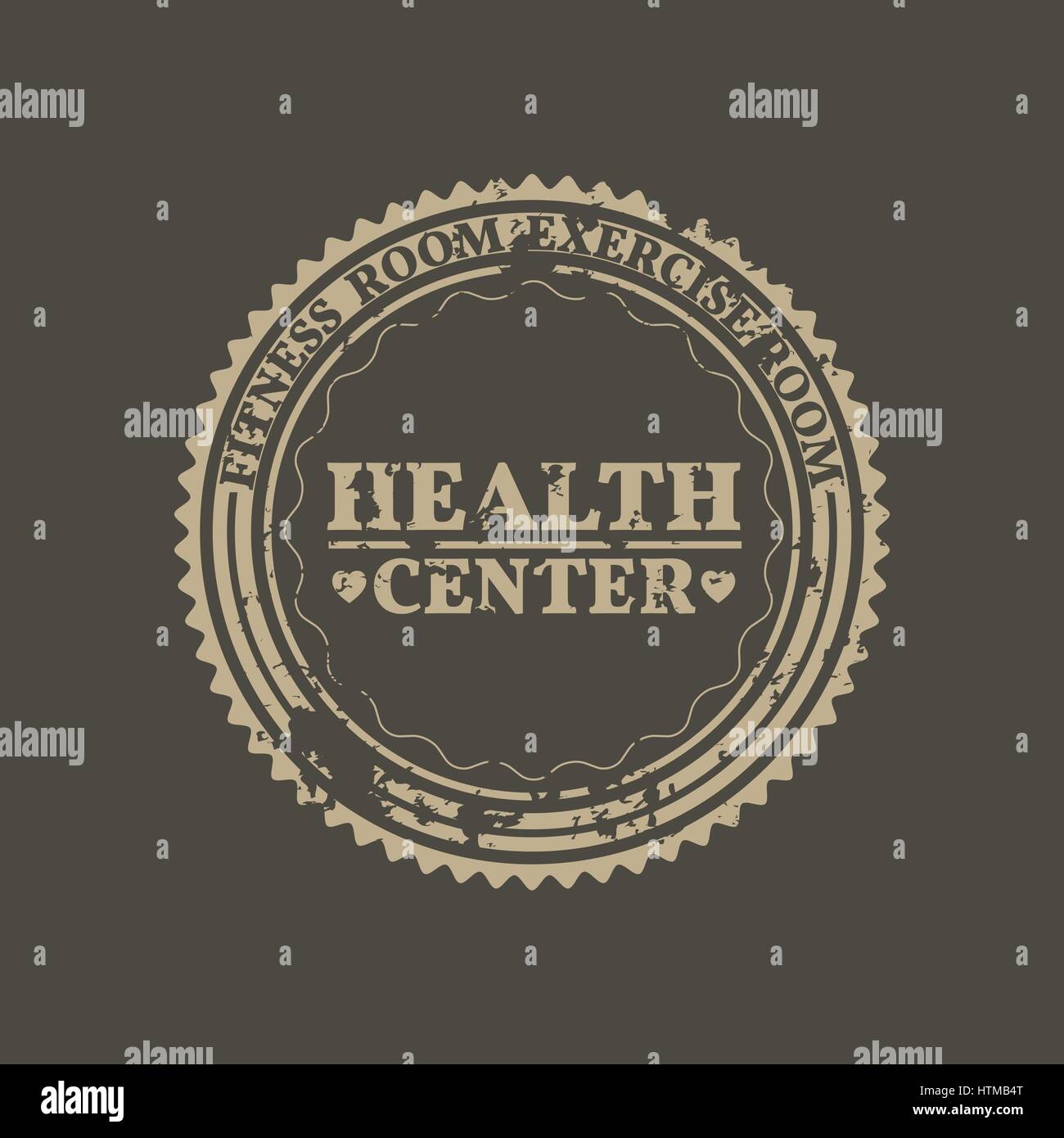 Round Grunge emblem health center, vector illustration Stock Vector ...