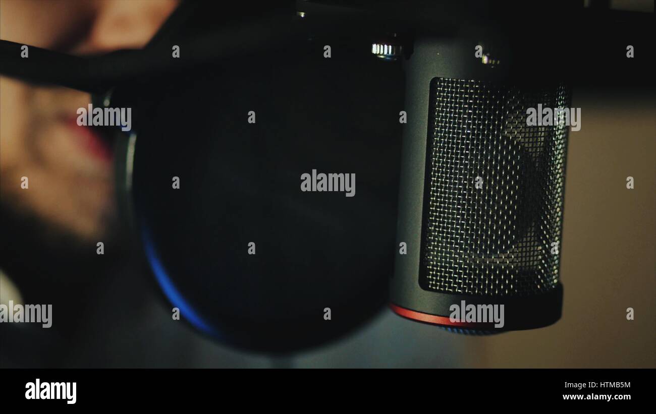 Professional Microphone in recording studio Stock Photo - Alamy