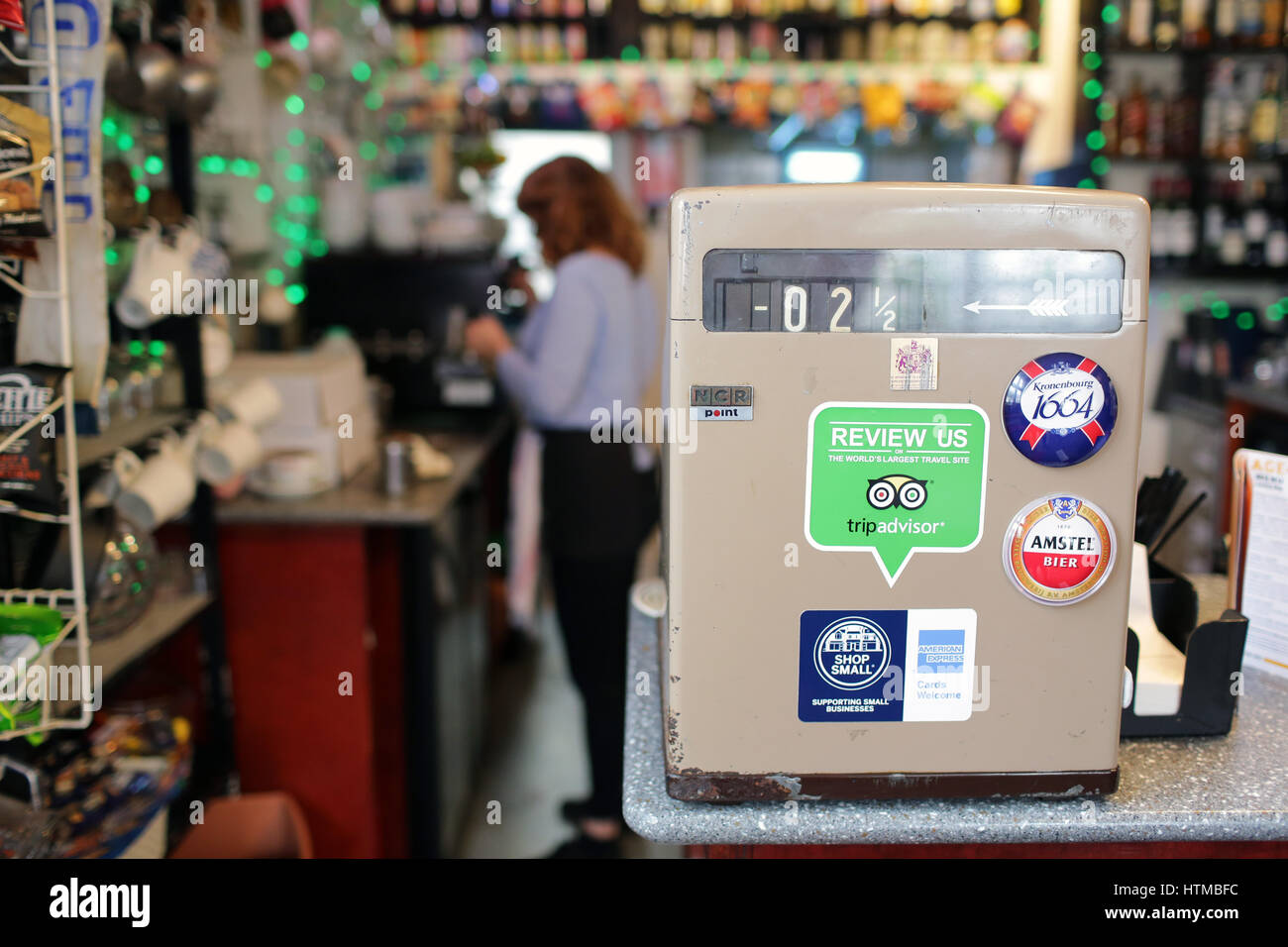 Retro vintage till in a bar Stock Photo - Alamy