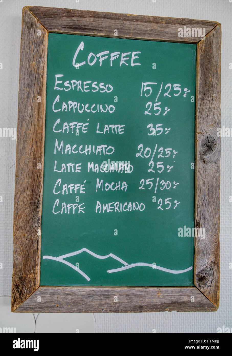 Coffee menu blackboard hi-res stock photography and images - Alamy