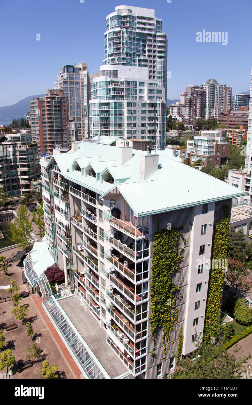 Apartment buildings in Davie Village, the part of Vancouver downtown ...