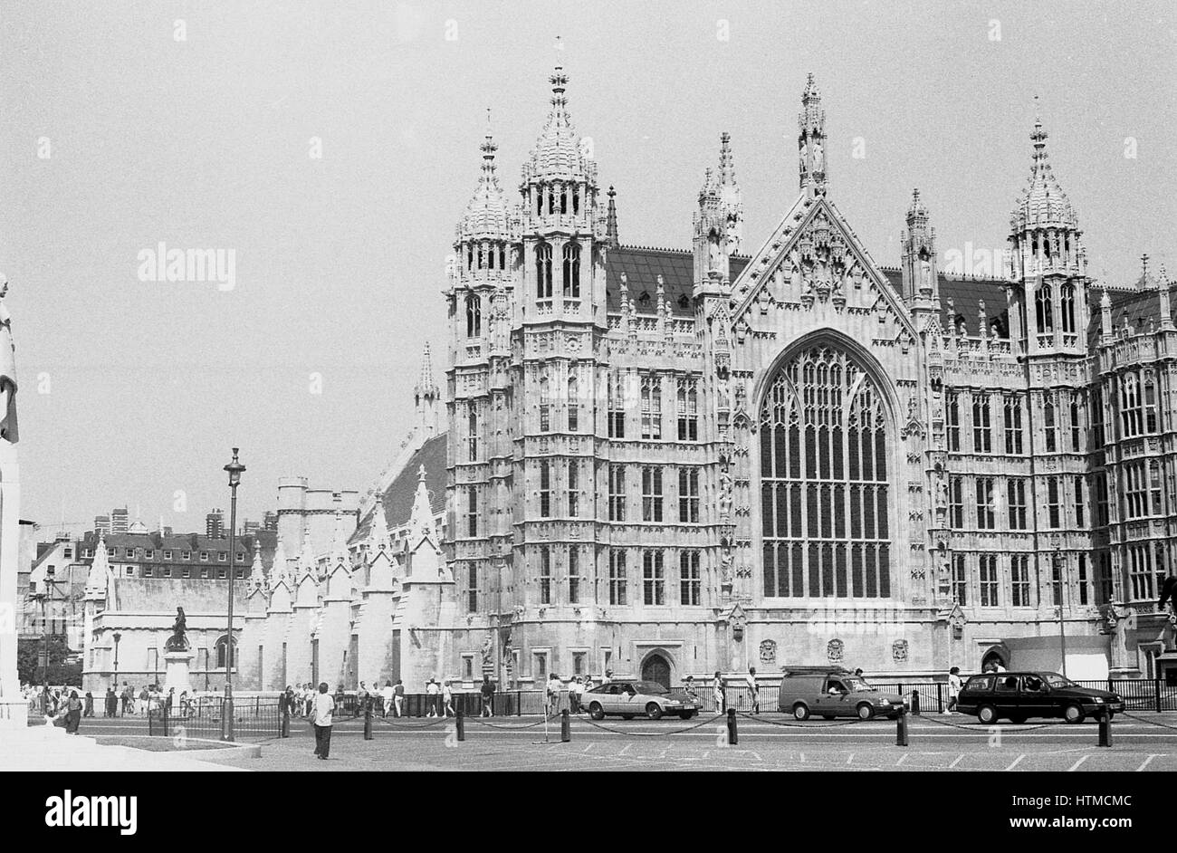 Exterior view of the Houses of Parliament at Westminster in London ...