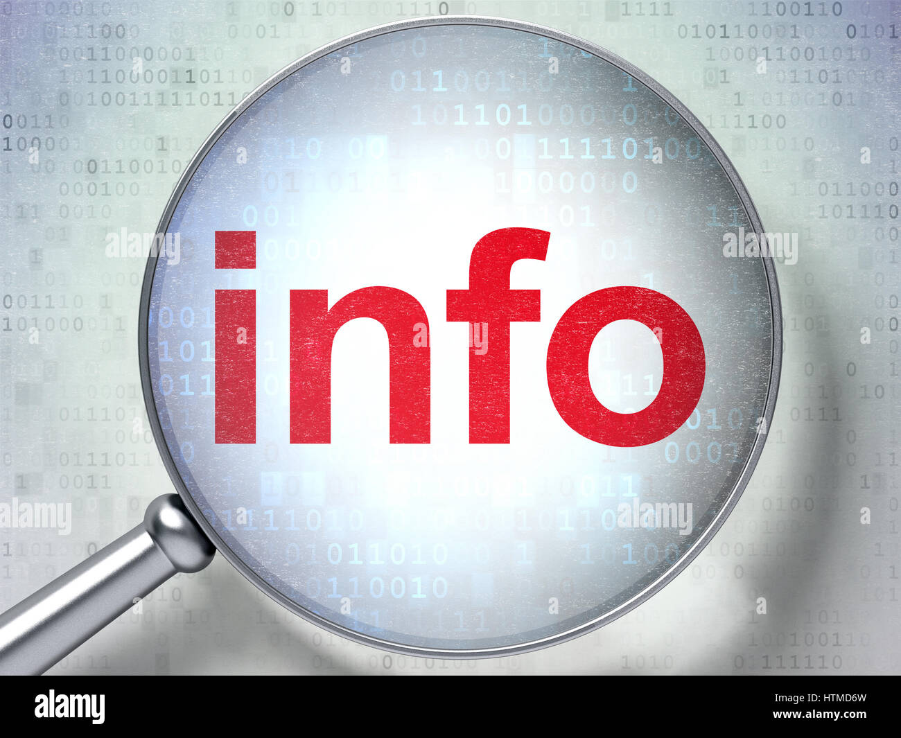 Information concept: Info with optical glass Stock Photo - Alamy