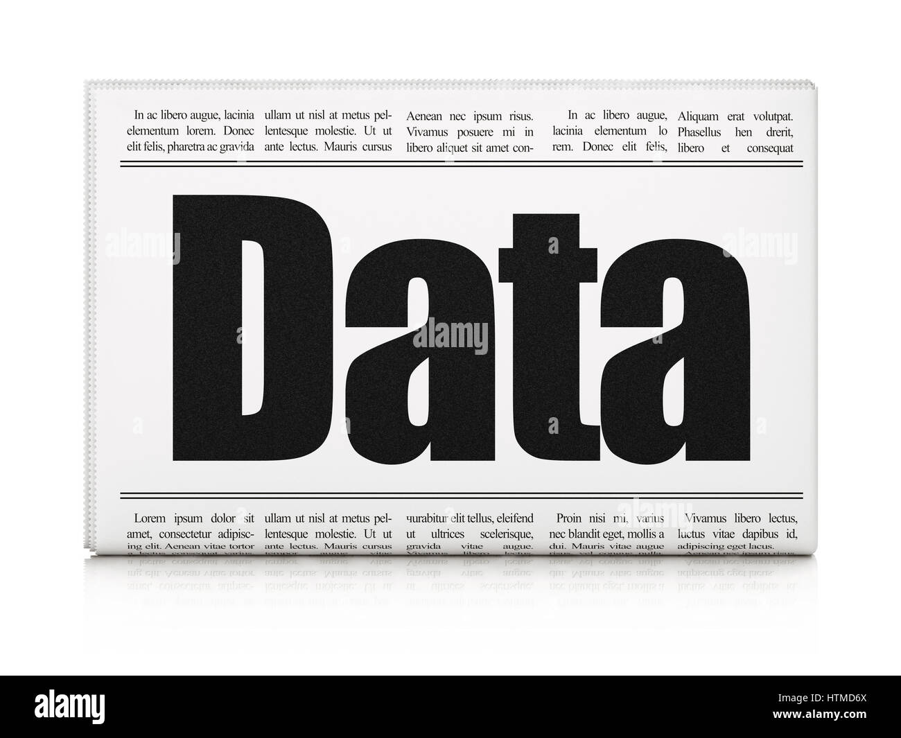 Information concept: newspaper headline Data Stock Photo - Alamy