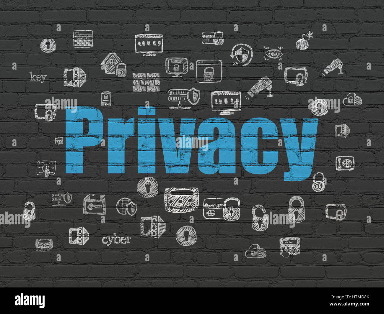Security concept: Privacy on wall background Stock Photo - Alamy