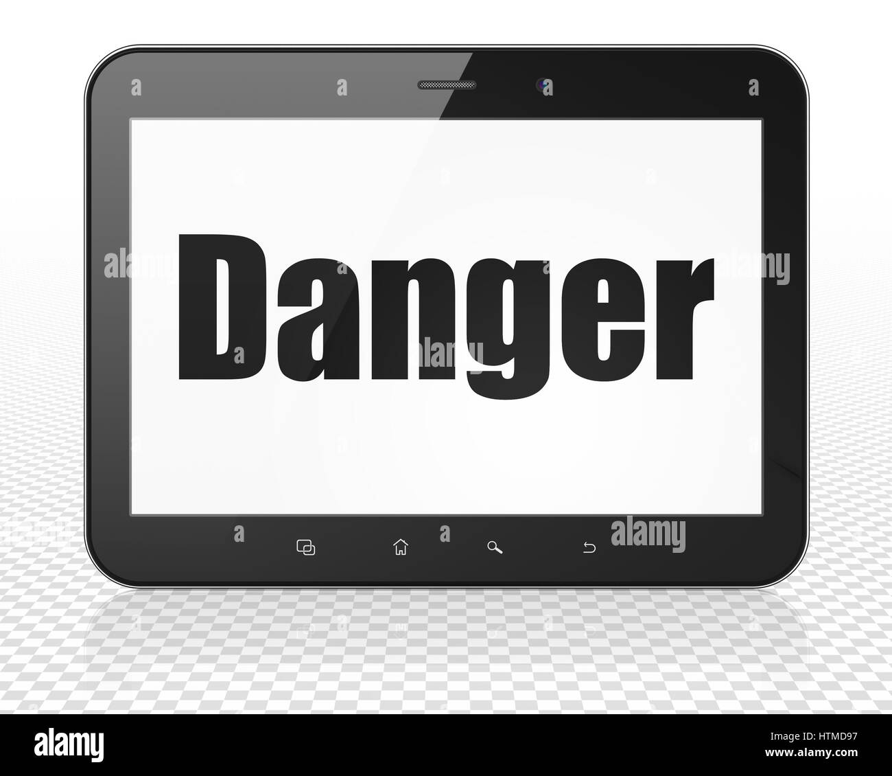 Privacy concept: Tablet Pc Computer with Danger on display Stock Photo ...