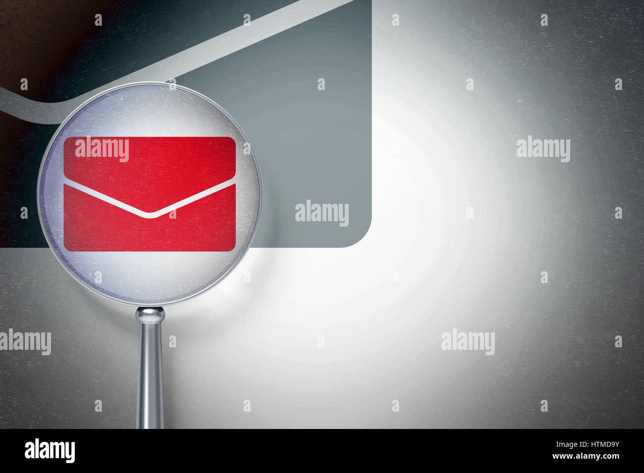 Business concept: Email with optical glass on digital background Stock ...