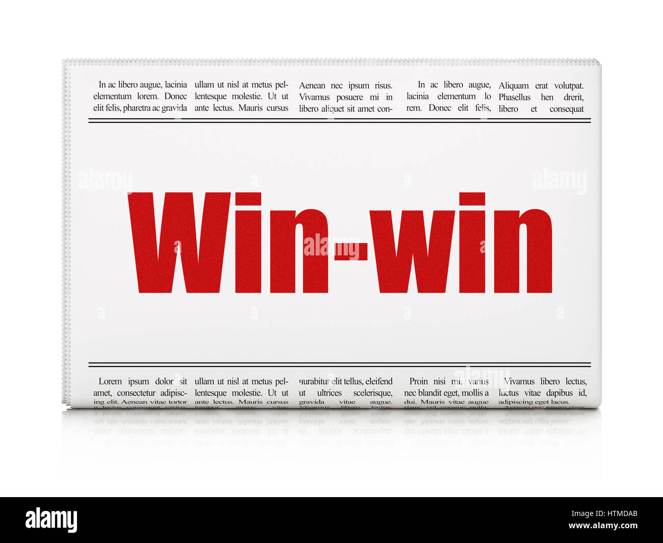 Business concept: newspaper headline Win-Win Stock Photo - Alamy