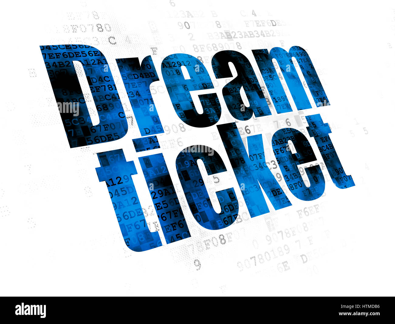 Finance concept: Dream Ticket on Digital background Stock Photo - Alamy