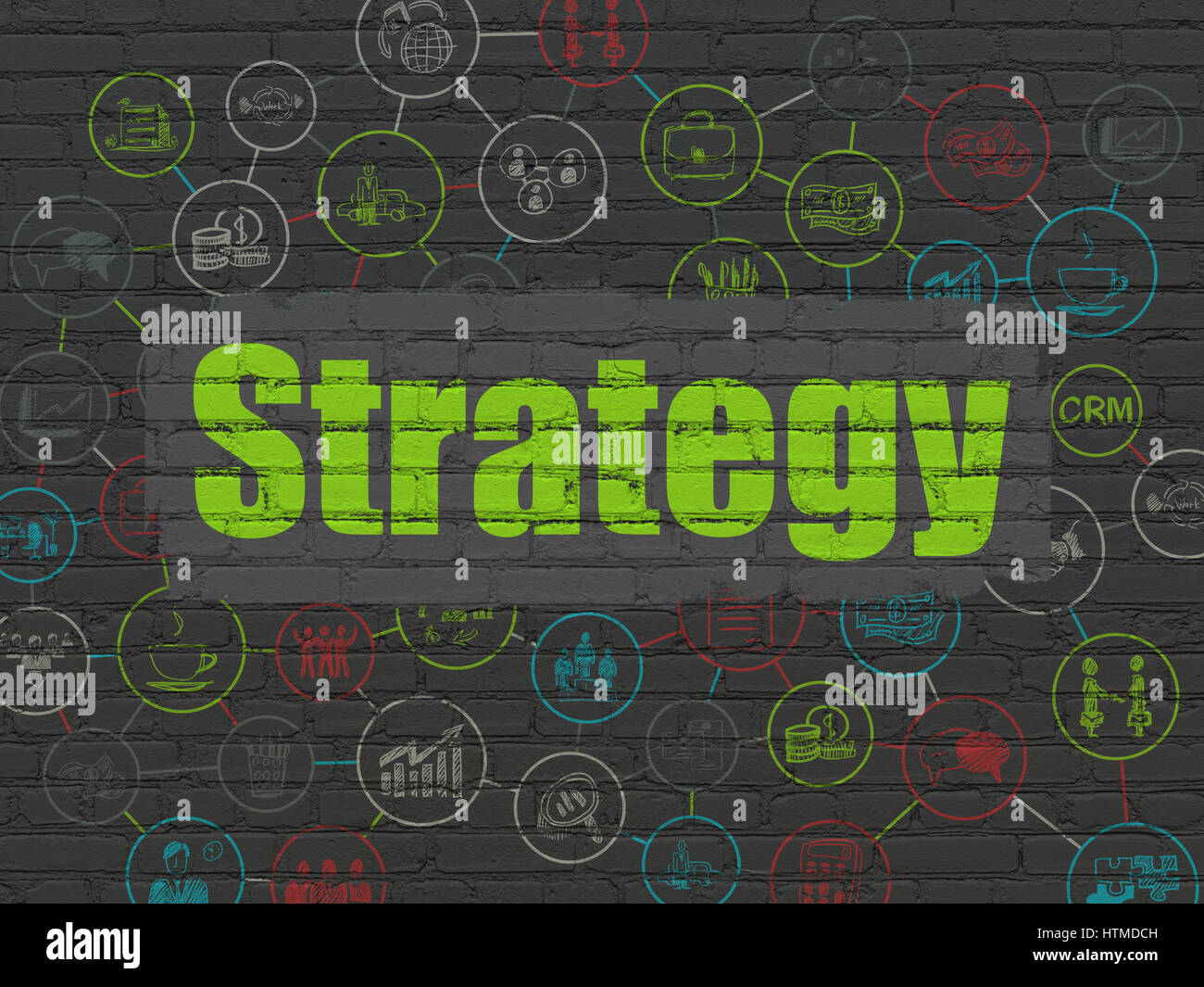 Finance concept: Strategy on wall background Stock Photo - Alamy