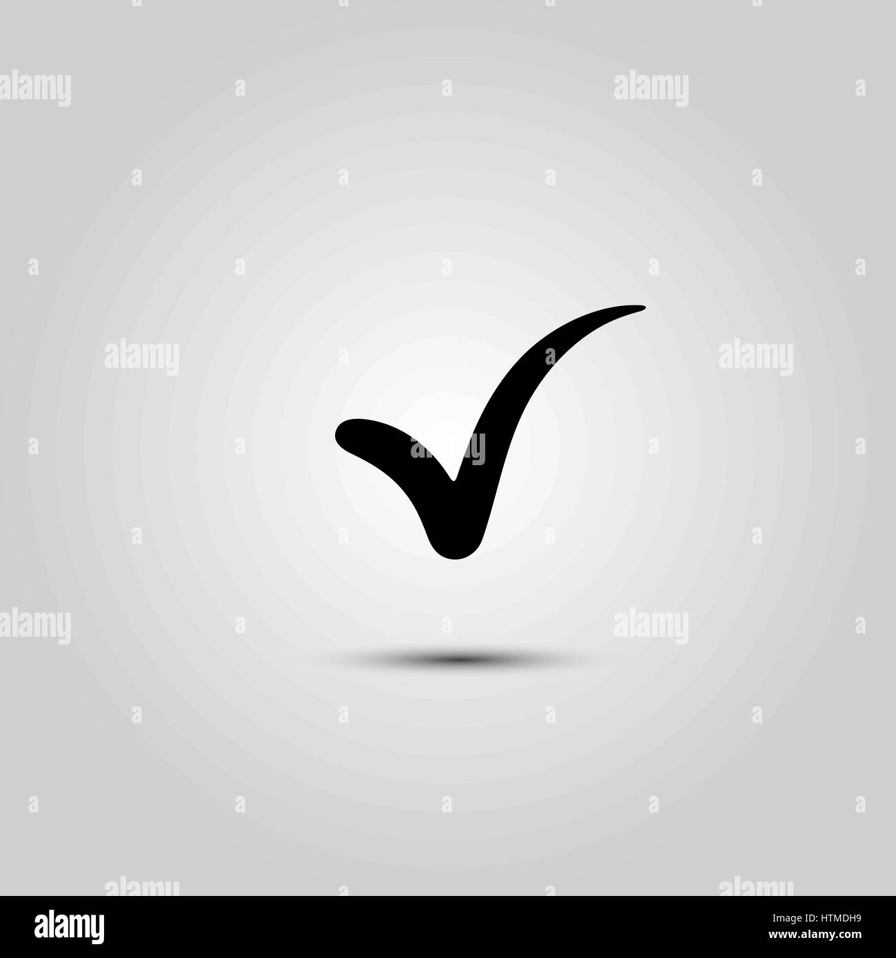 Black check mark symbol and icon for approved design concept and web ...