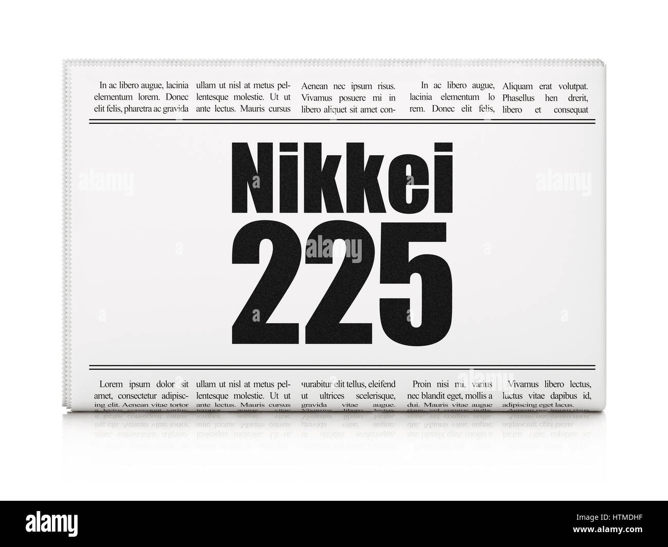 Stock market indexes concept: newspaper headline Nikkei 225 Stock Photo ...