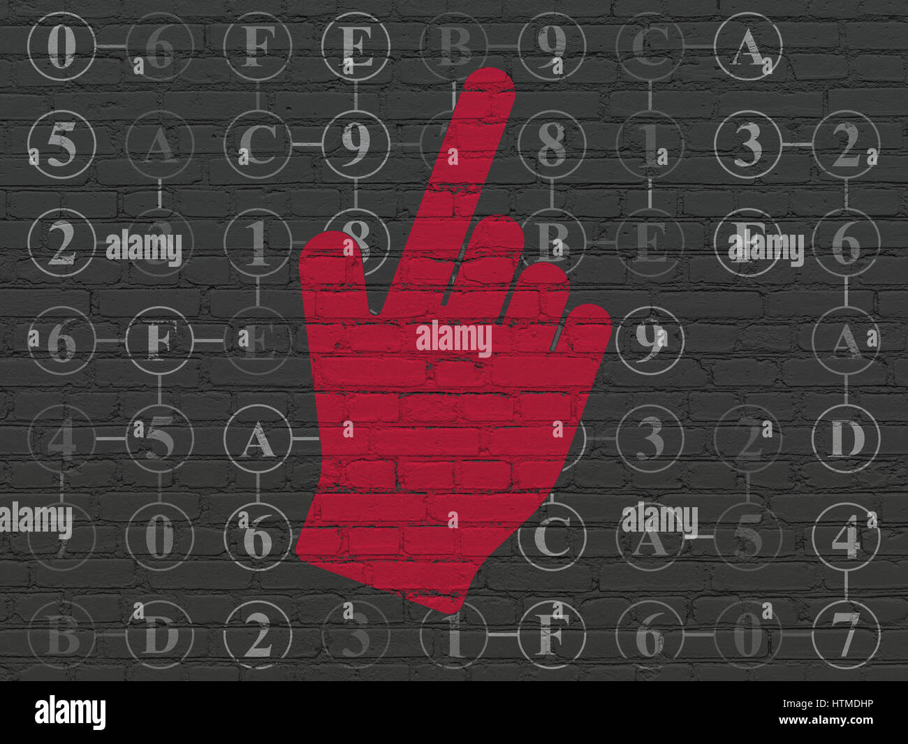 Web design concept: Mouse Cursor on wall background Stock Photo - Alamy