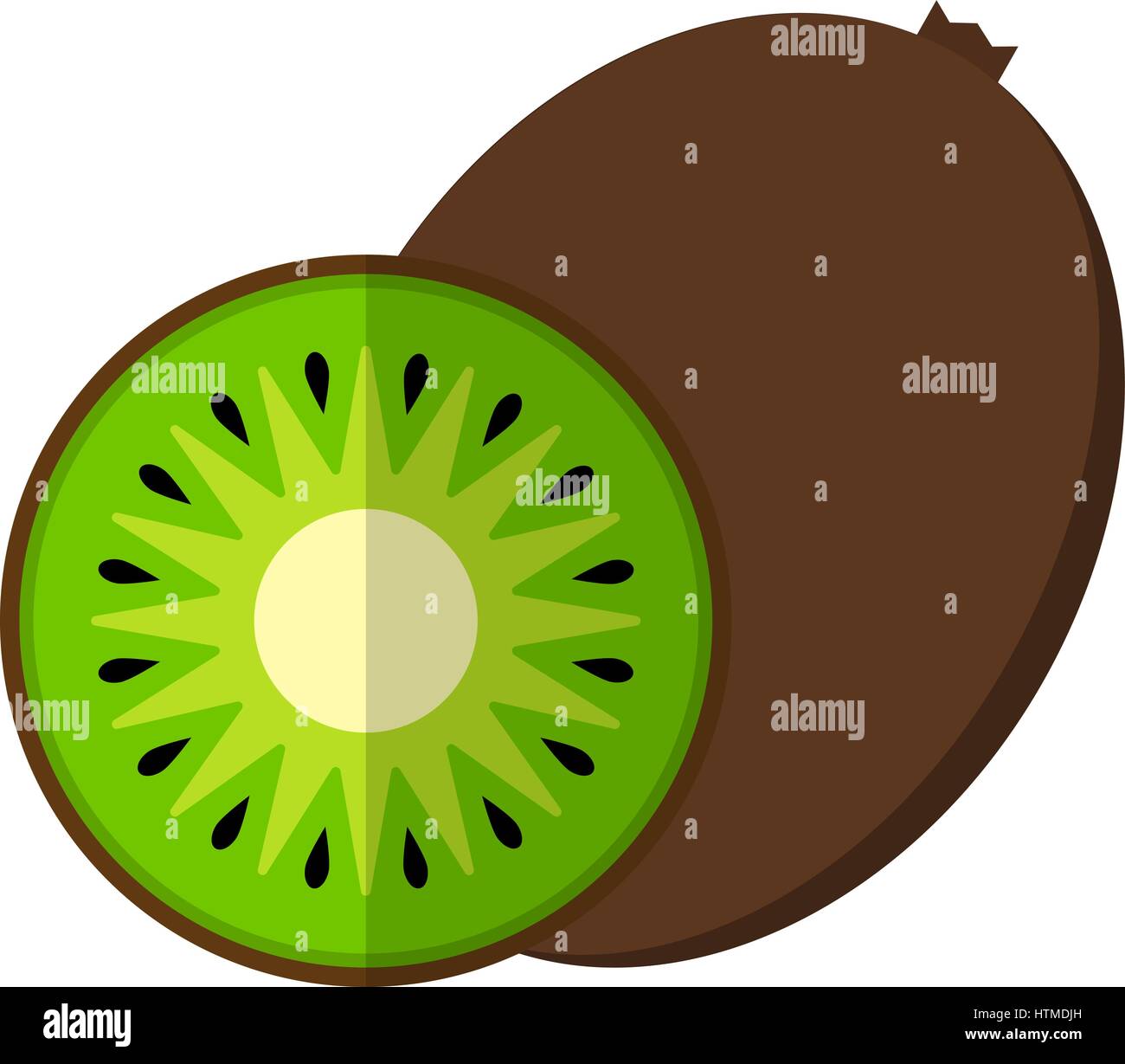 Flat icon kiwi and slice of kiwi. Vector illustration Stock Vector Image & Art - Alamy