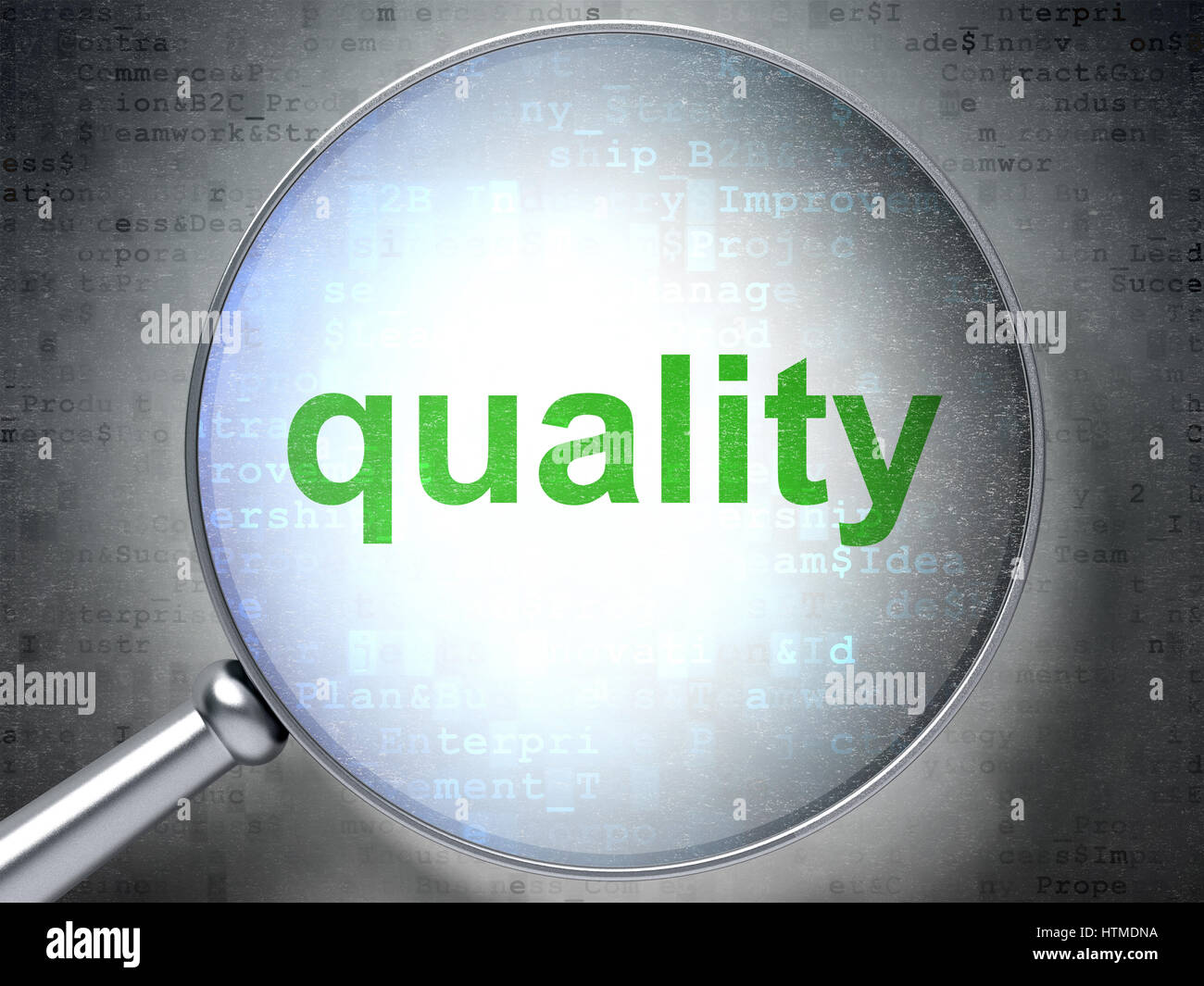 Marketing concept: Quality with optical glass Stock Photo - Alamy