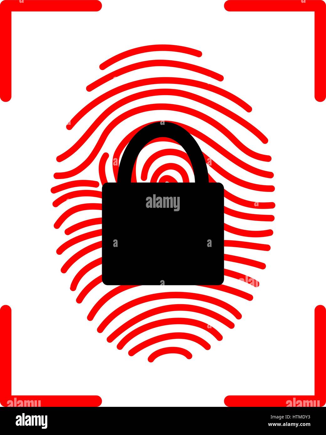 Vector Touch id Fingerprint icon. Touch id Fingerprint simple icon on a ...