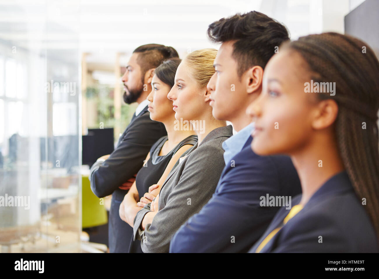 Group of business people with competence looking to the future Stock ...