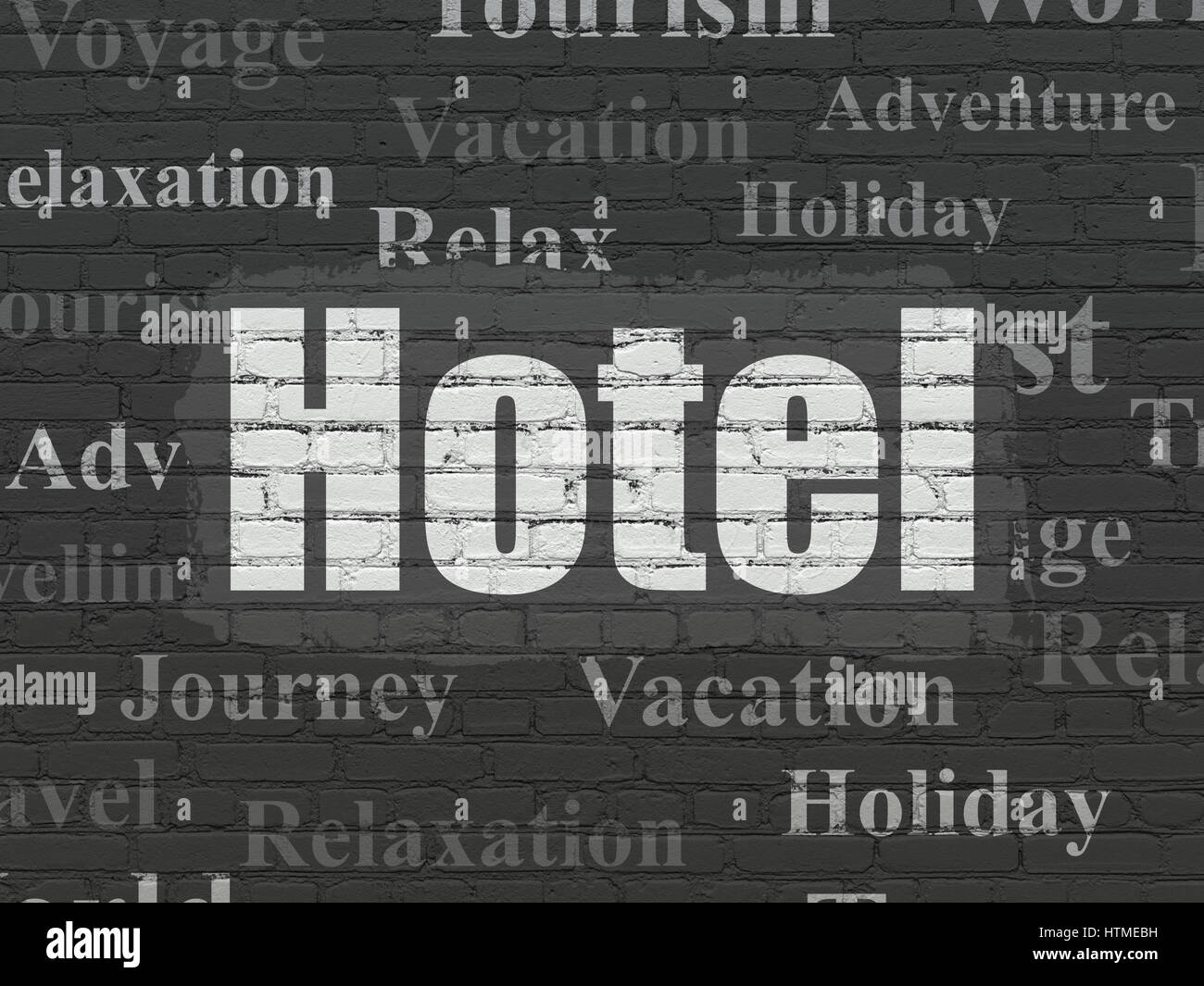 Tourism concept: Hotel on wall background Stock Photo - Alamy