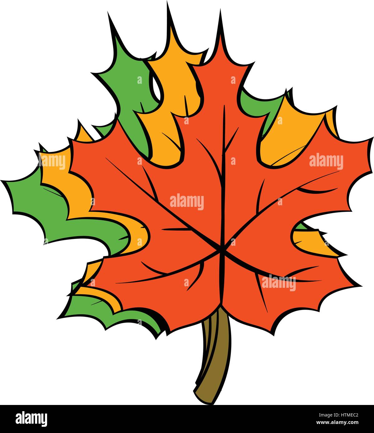 Single brown maple leaf Stock Vector Images - Alamy
