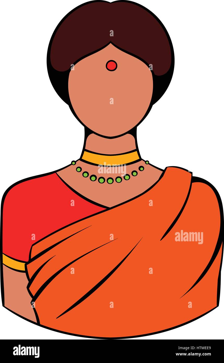 Indian woman in traditional Indian sari icon Stock Vector Image & Art ...