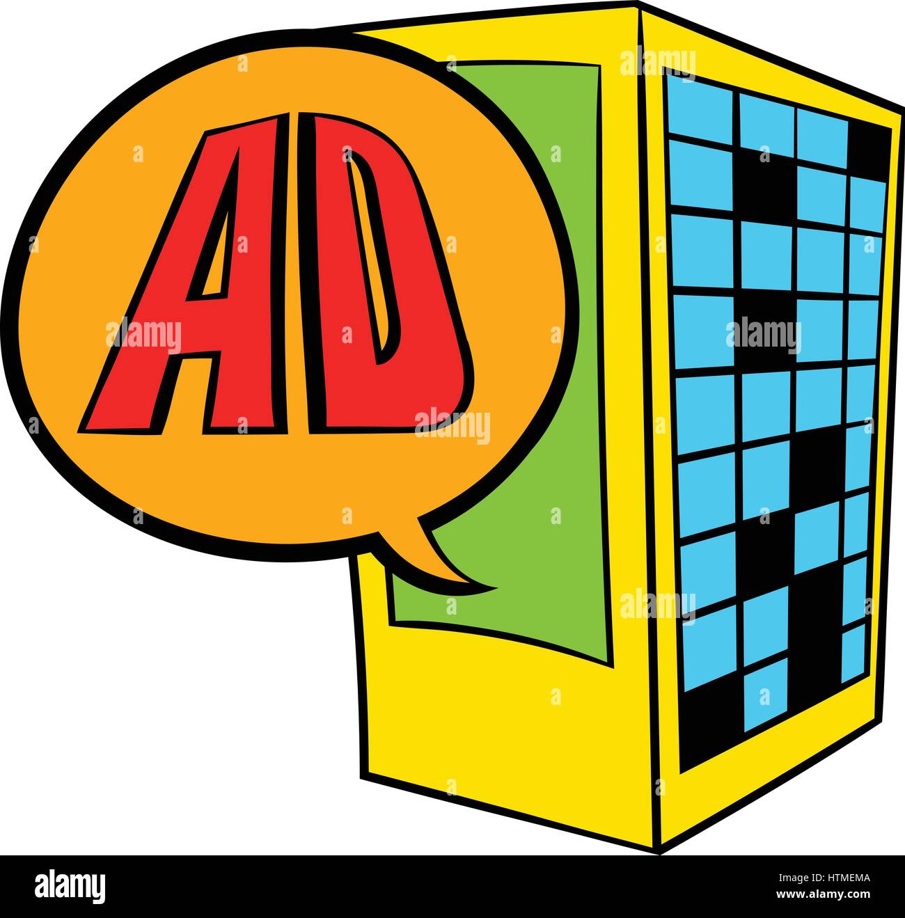 Billboard on a building wall icon cartoon Stock Vector Image & Art - Alamy