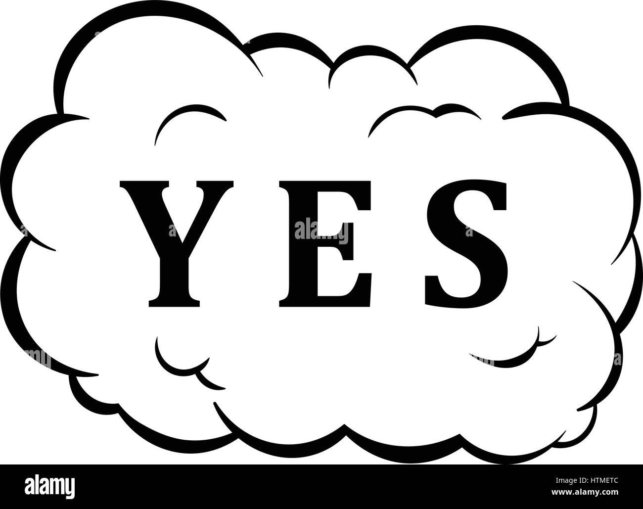 Cartoon yes symbol bubble Black and White Stock Photos & Images - Alamy