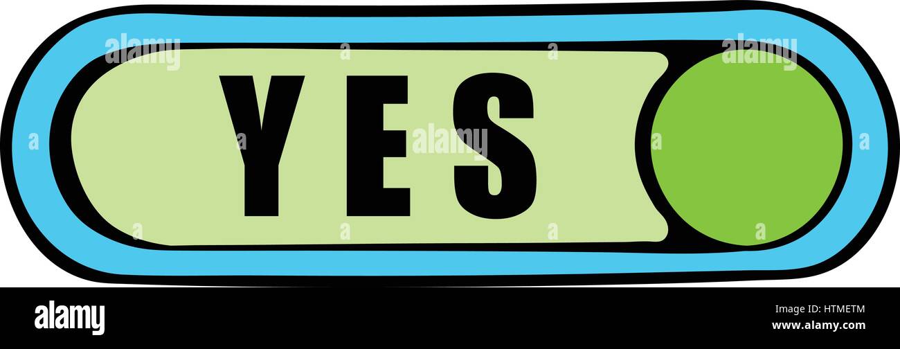 Toggle switch in Yes position icon cartoon Stock Vector Image & Art - Alamy