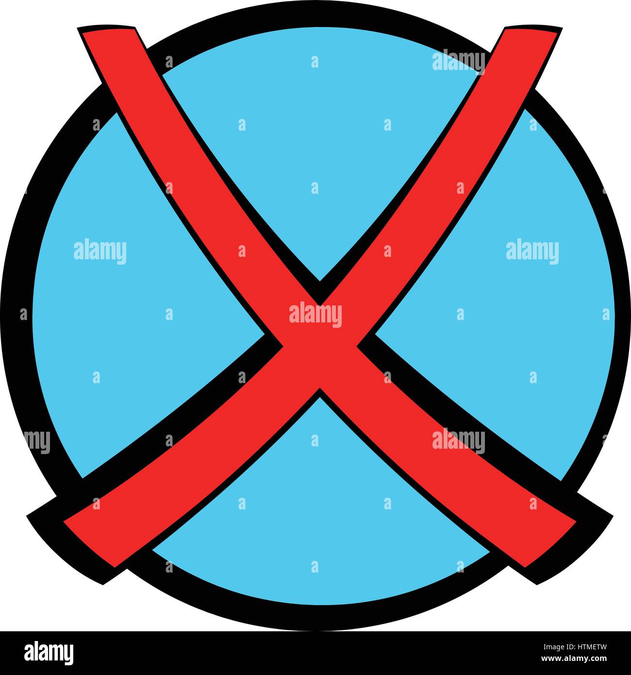 Red cross, check mark icon cartoon Stock Vector Image & Art - Alamy