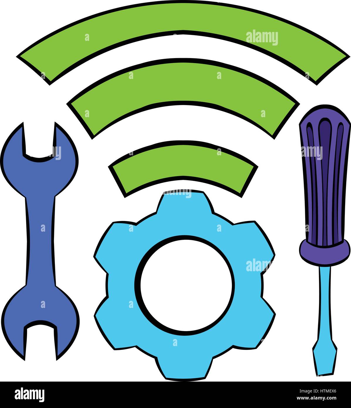 Wifi gear icon wireless Stock Vector Images - Alamy