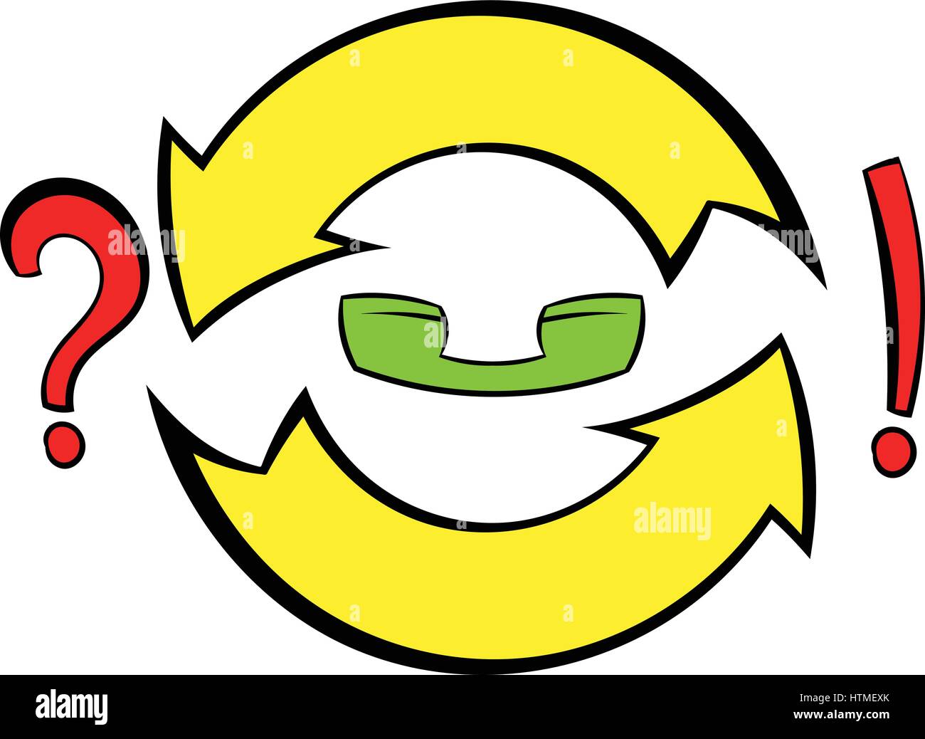 Circular arrow question and exclamation mark icon Stock Vector Image ...