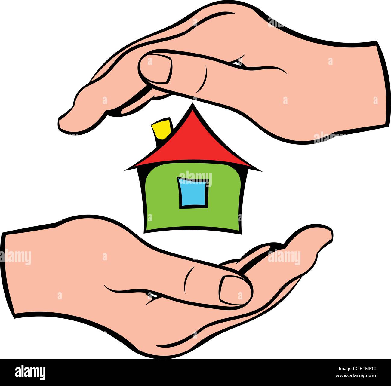 House in hands icon cartoon Stock Vector Image & Art - Alamy