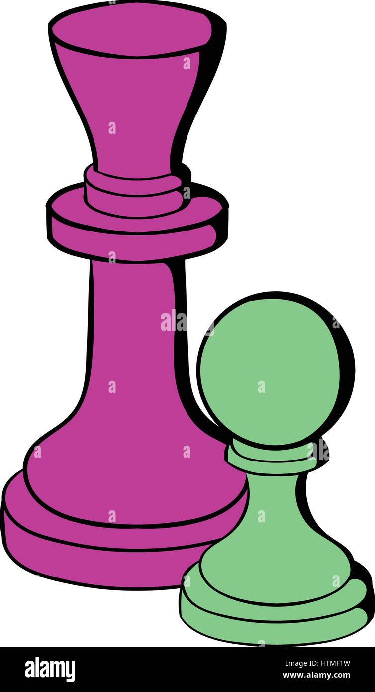 Chess king and chess pawn icon cartoon Stock Vector Image & Art - Alamy