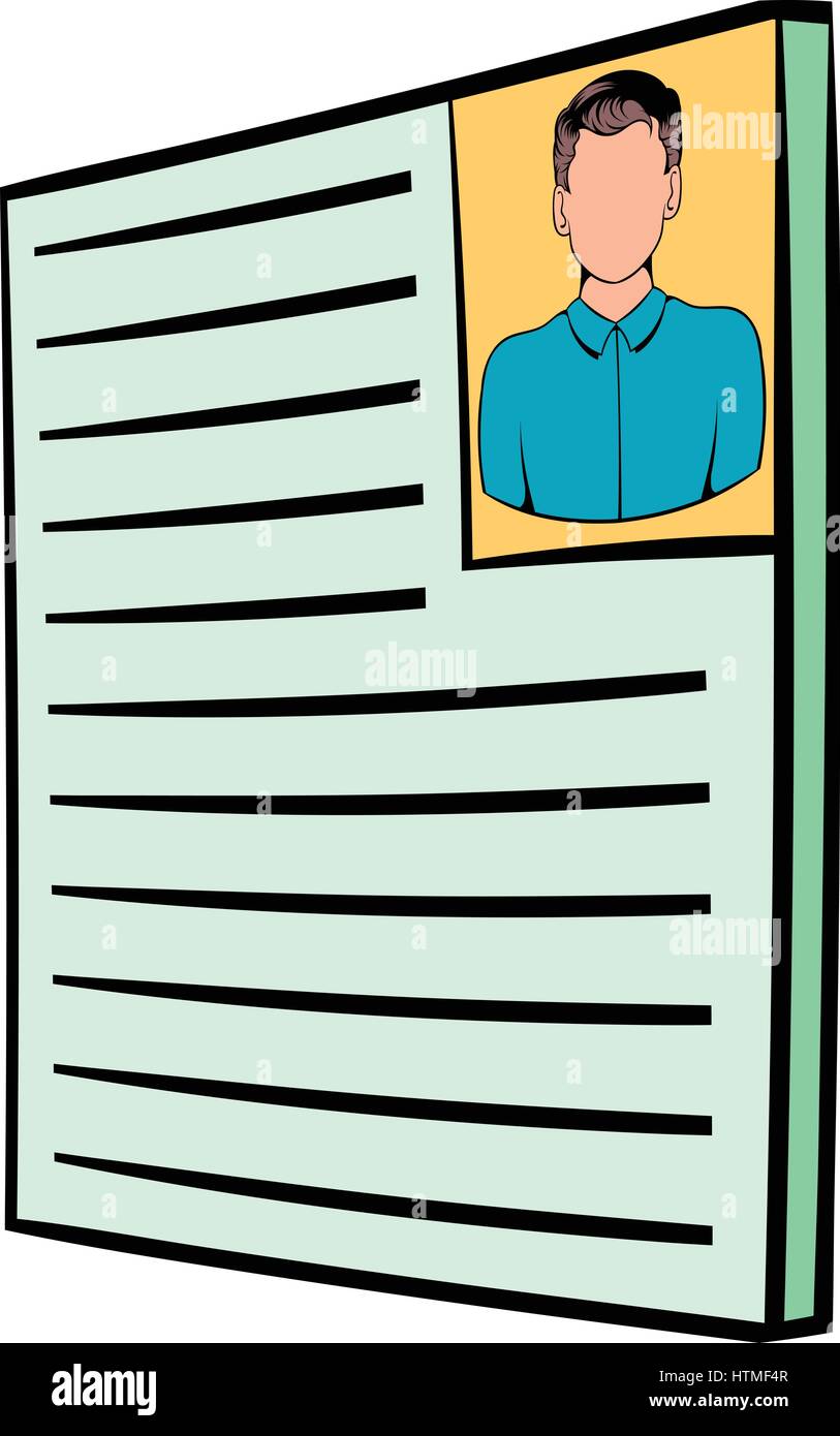 Curriculum vitae with photo icon cartoon Stock Vector Image & Art - Alamy