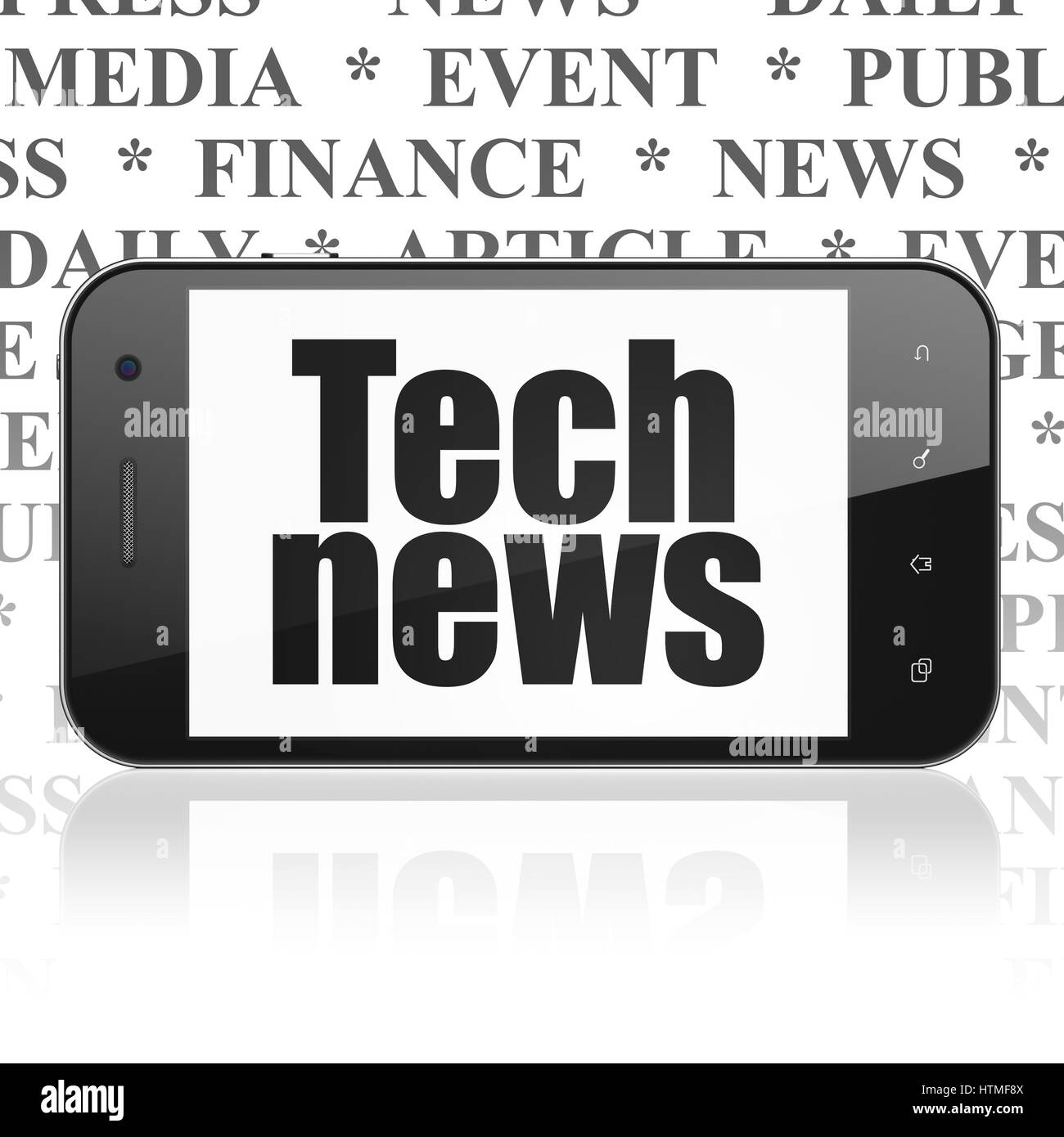 News concept: Smartphone with Tech News on display Stock Photo - Alamy