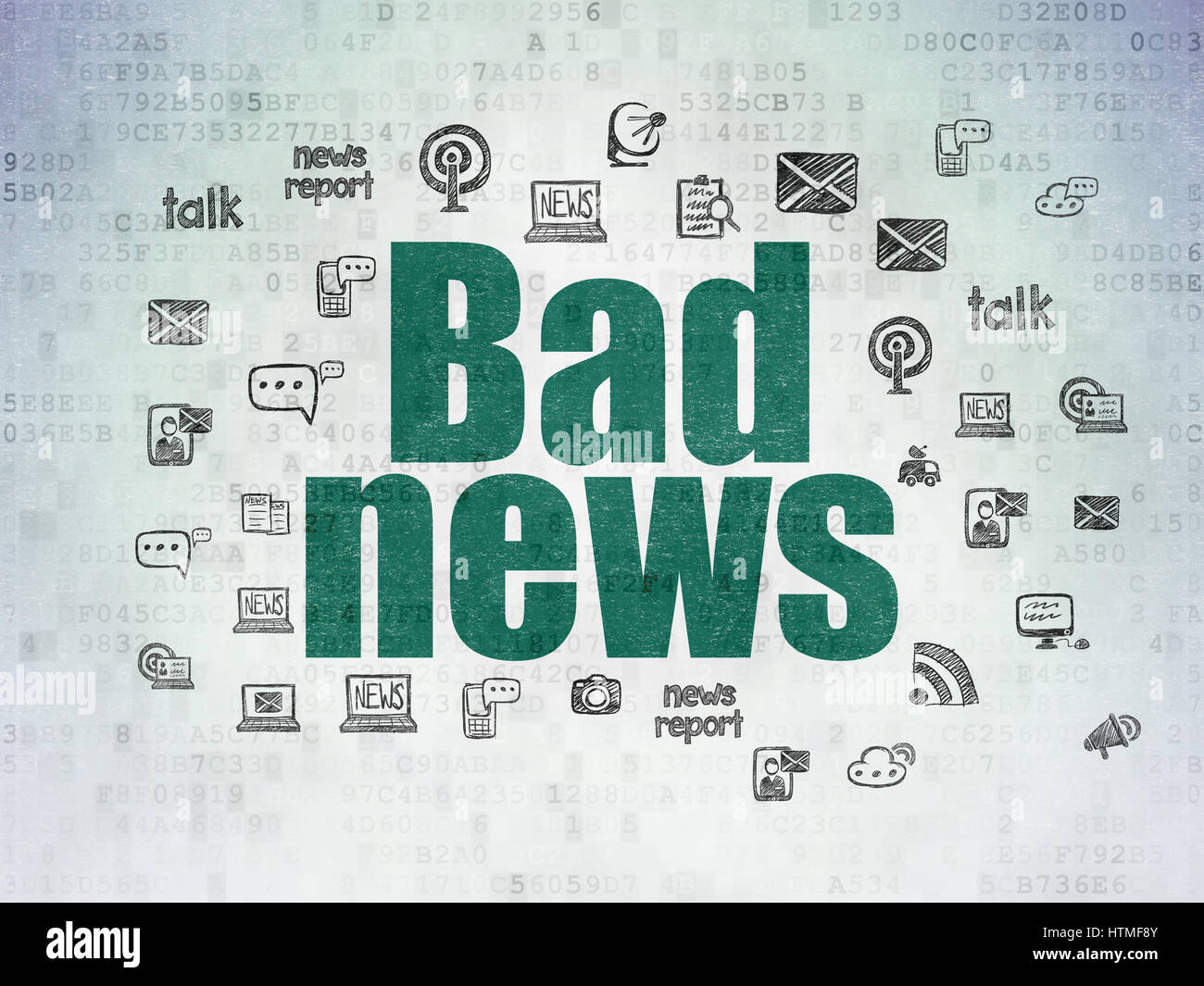 News concept: Bad News on Digital Data Paper background Stock Photo - Alamy