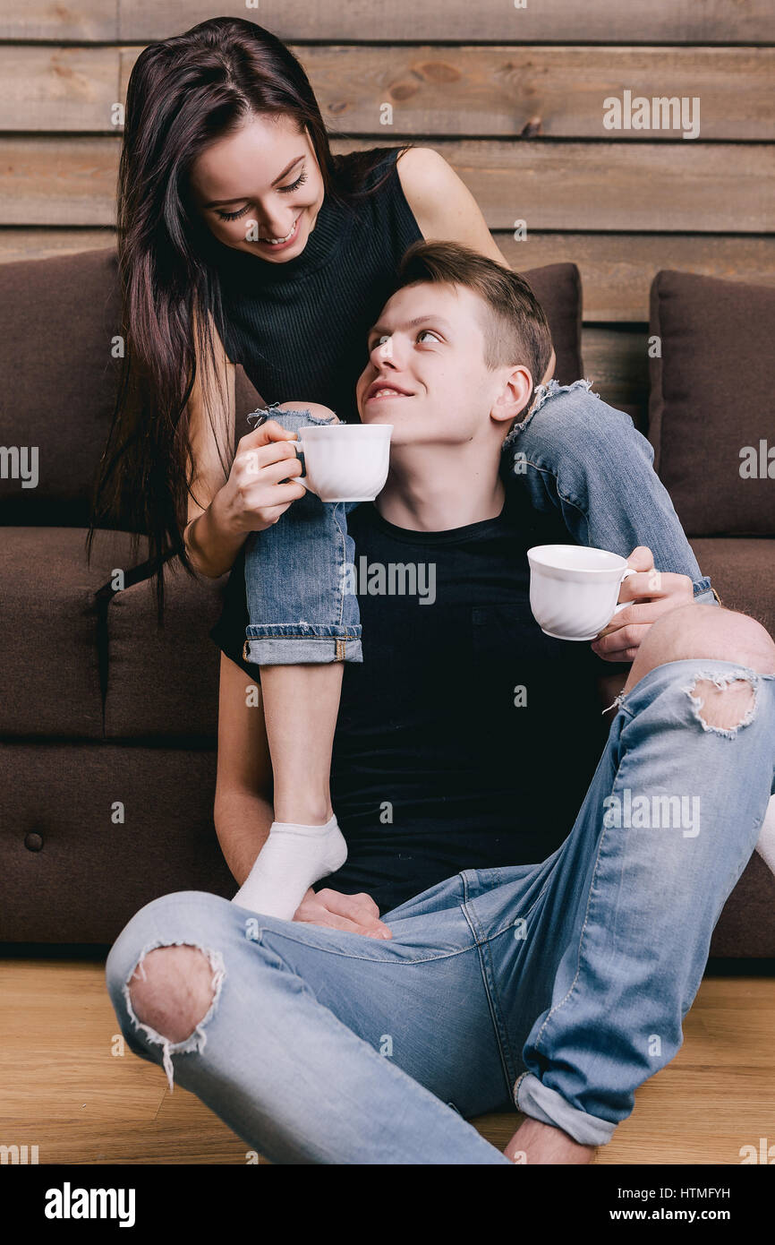 concept of happy family, marriage or friendly relationship between girl ...