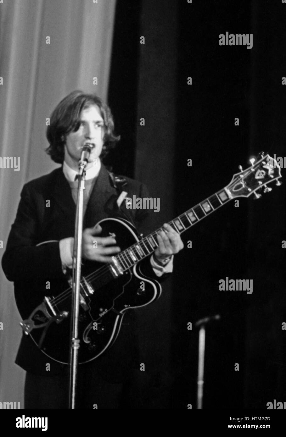 Dave Davies, drum player of the British rock band The Kinks, on the ...