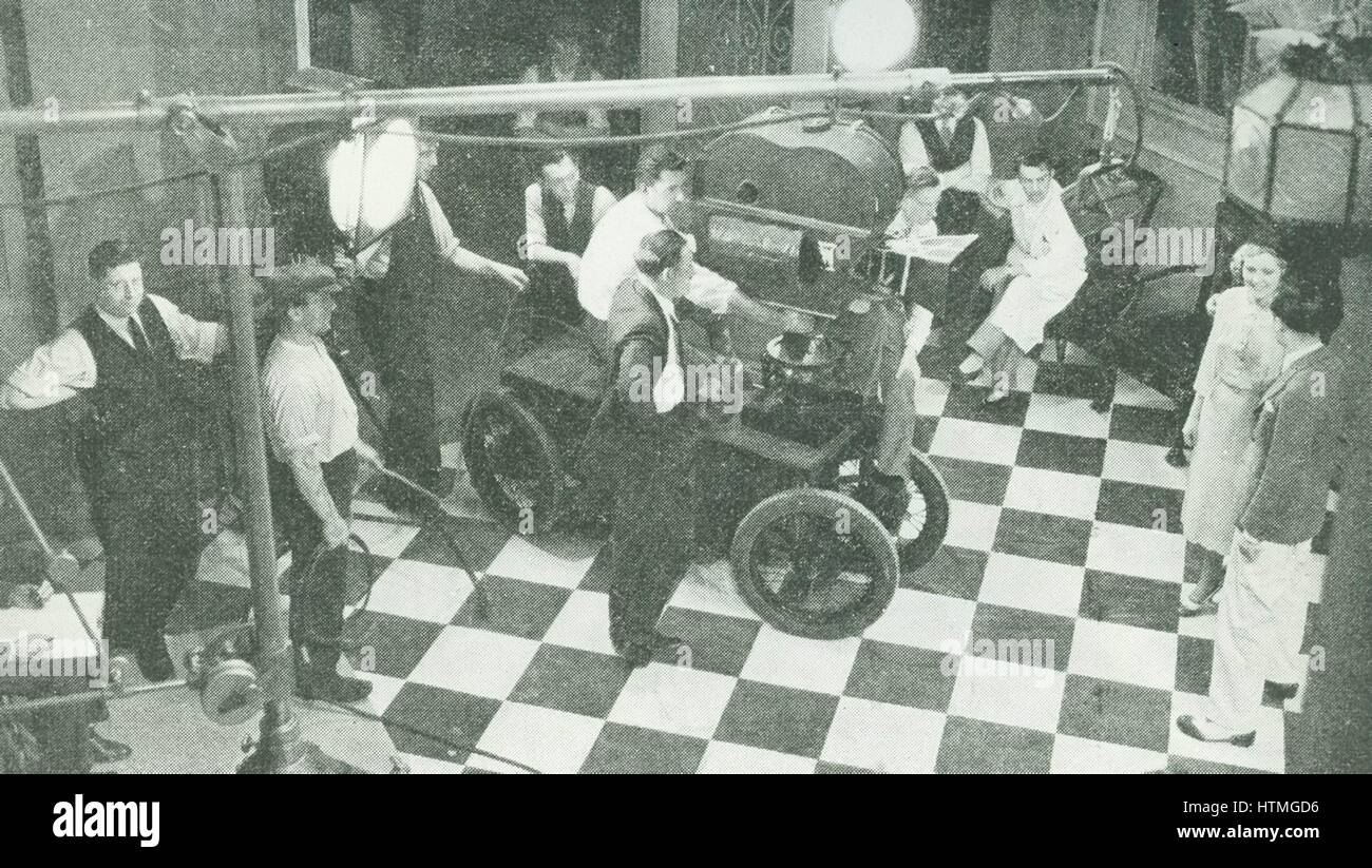 Film set during the filming of a Silent era film. Circa 1925 Stock ...