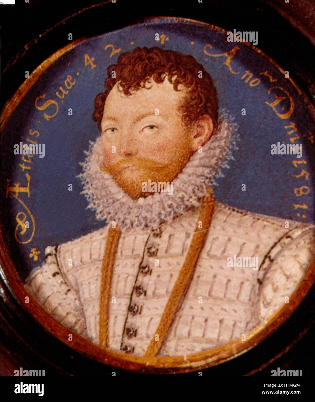 Francis Drake (c1540-1596) English navigator and privateer. Miniature ...