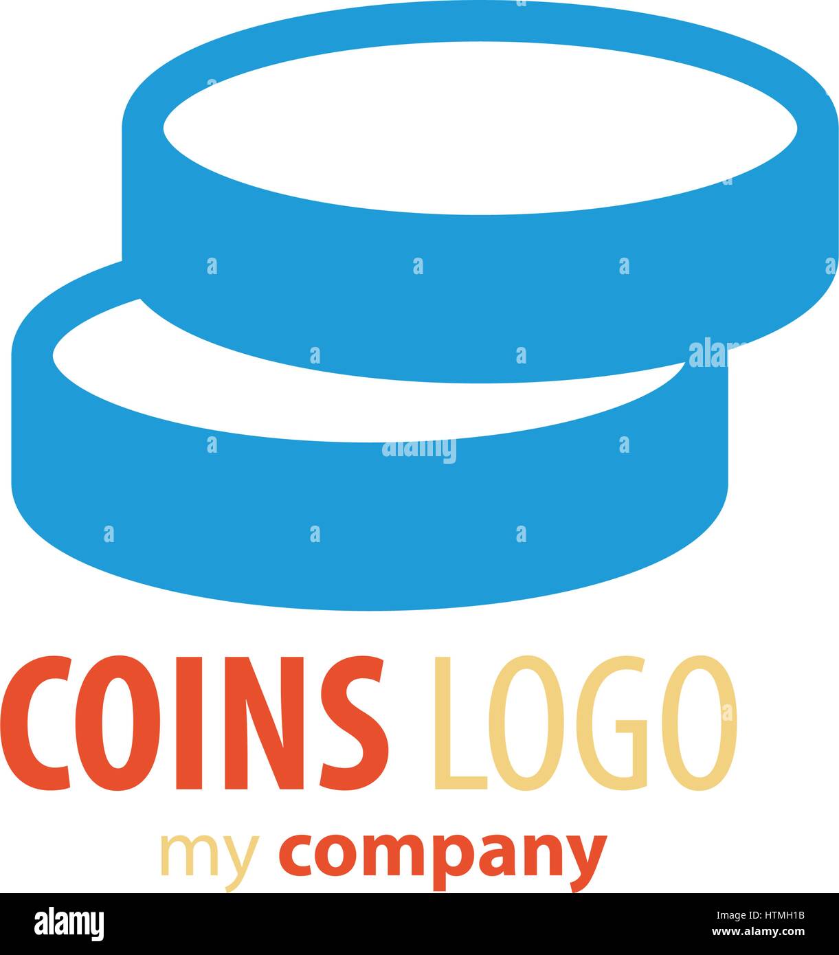 Logo Coins design blue color Stock Vector Image & Art - Alamy