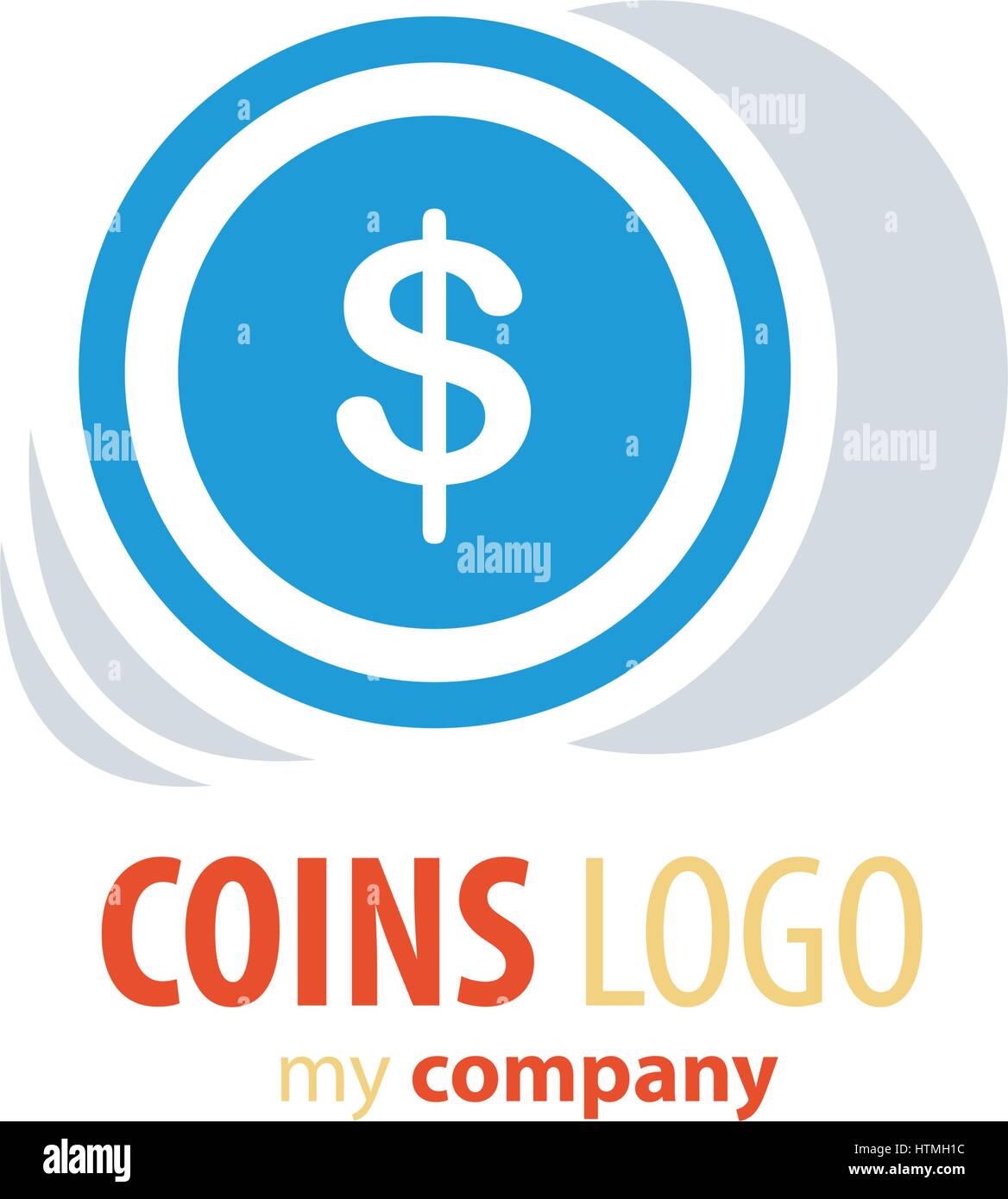design Logo Coins blue color Stock Vector Image & Art - Alamy