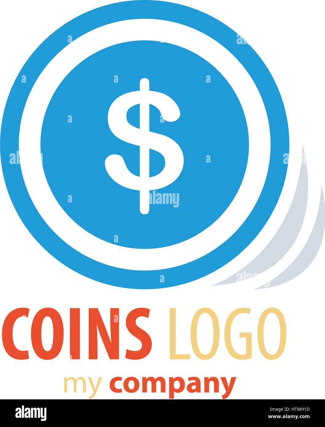 Logo Coins vector blue color Stock Vector Image & Art - Alamy