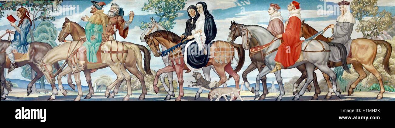 North Reading Room, west wall Detail of mural by Ezra Winter ...