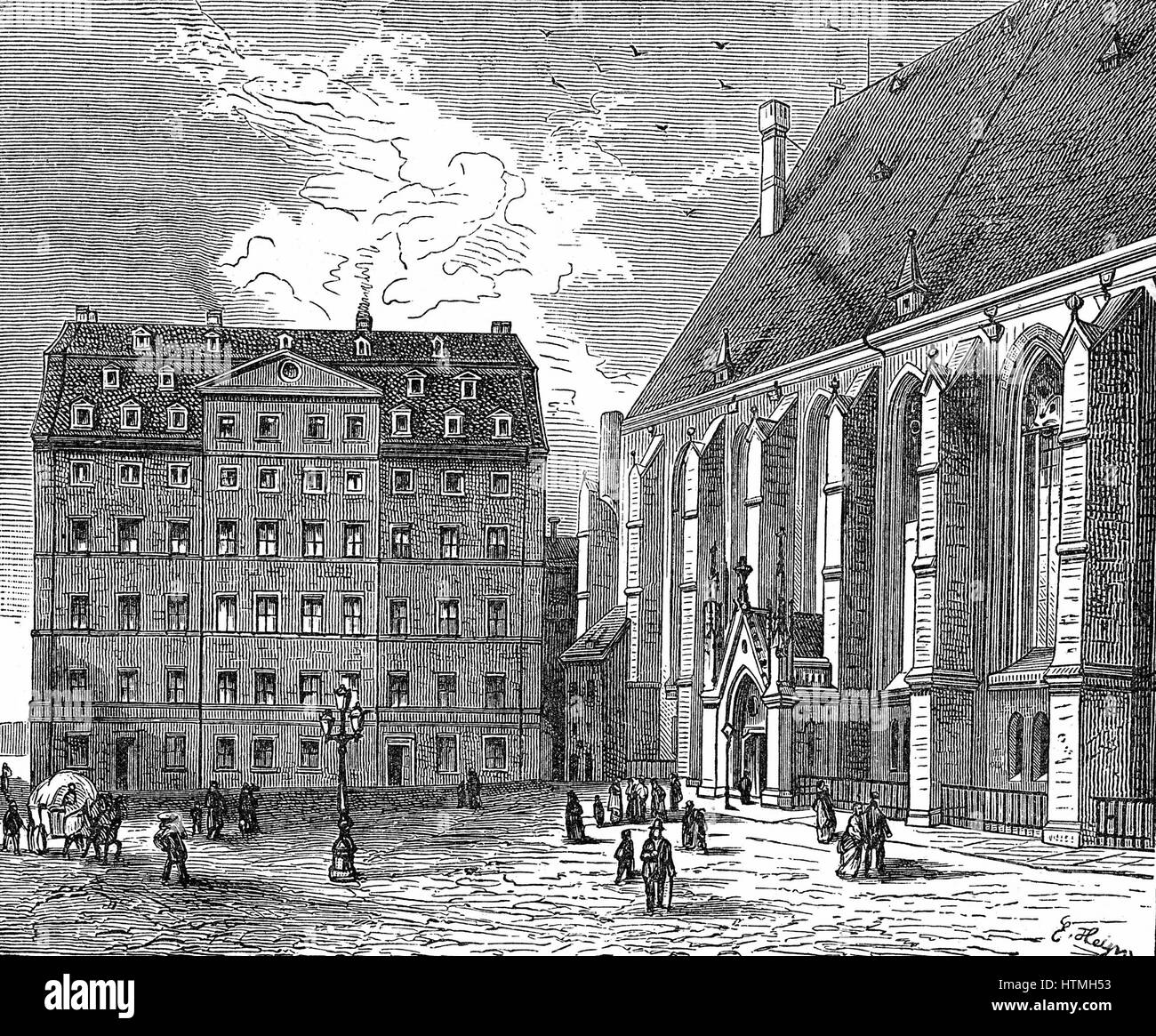 Johann Sebastian Bach's (1685-1750) house at Leipzig. Bach, German ...