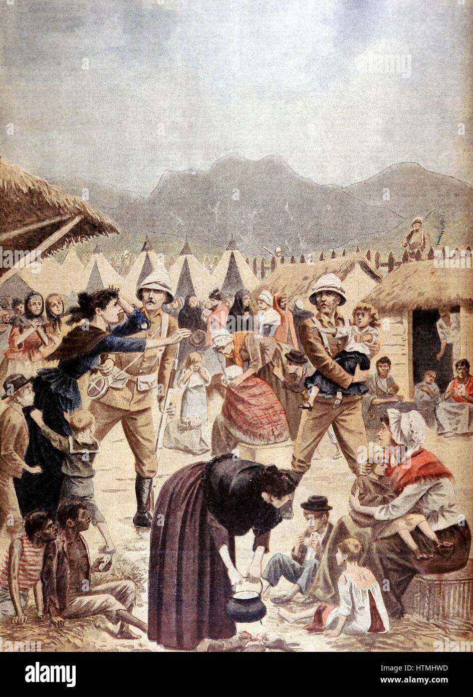 Boer War: Boer women and children in a British concentration camp in ...