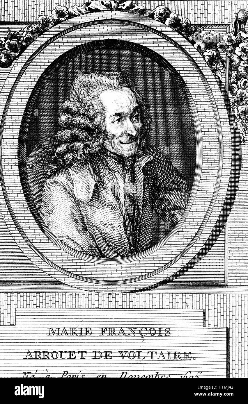 Francois Marie Arouet de Voltaire (1694-1778) French author, playwright ...