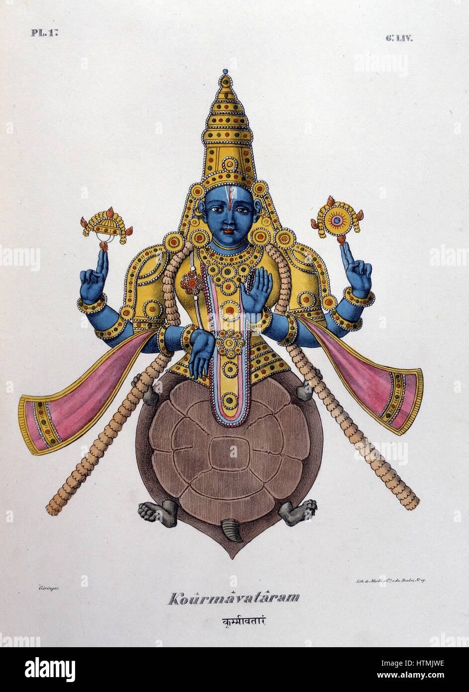 Vishnu one of the gods of the Hindu trinity (trimurti) in his second ...