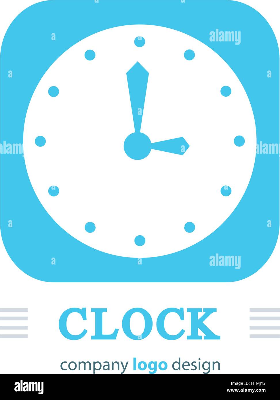 Clock logo vector blue color hi-res stock photography and images - Alamy