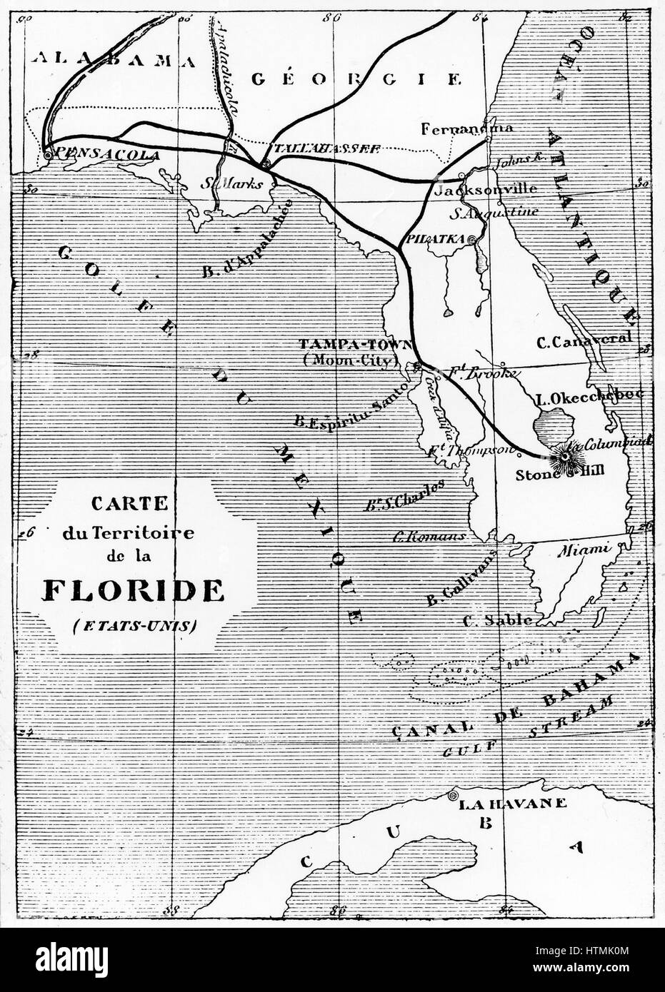 Map of Florida showing the position of the launch site of the space ...