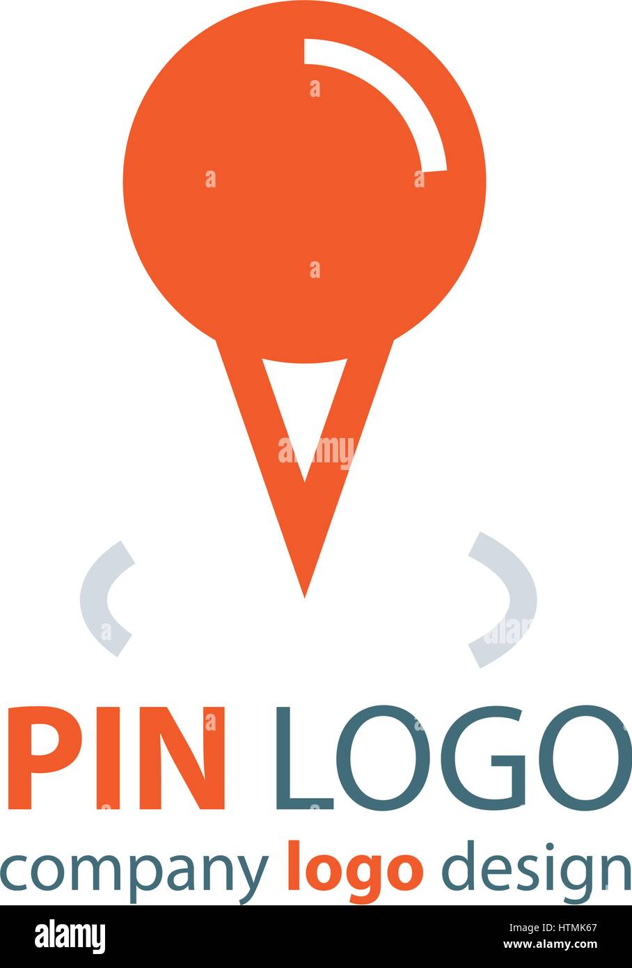 pin logo design orange color Stock Vector Image & Art - Alamy